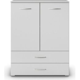 Rauch Hochkommode Pure by Aditio, im minimalistischem Design, 2 Schubladen mit Softclose-Funktion, grau