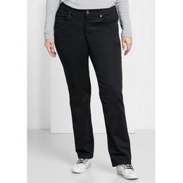 sheego Stretch-Hose Große Größen elastische Twill-Qualität, schwarz