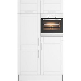 Optifit Küche Ahus, Back-/Kühlmodul, Breite 120 cm, wahlw. mit E-Geräten, Soft Close Funktion, MDF Fronten, weiß