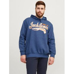 Jack & Jones PlusSize Jack & Jones PlusSize Kapuzensweatshirt JJELOGO SWEAT HOOD 2 COL 23/24 NOOS PLS, blau