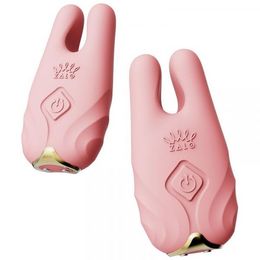 ZALO - "Nave" Vibrierende Nippelklemmen mit Fernbedienung & App, Pink