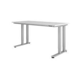 Hammerbacher VHD41808S/5 Elektrisch Höhenverstellbar Schreibtisch Rechteckig Spanplatte Silber C-Fuß 160 x 80 cm