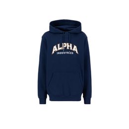 Hoodie Alpha Industries "ALPHA Men - Hoodies College Hoody" Gr. L, blau (ultra navy) Herren Sweatshirts