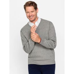 Strickpullover Marco Donati "Strickpullover" Gr. 56/58, grau (grau, meliert) Herren Pullover Strick