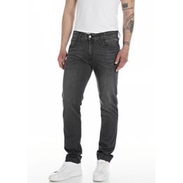 Slim-fit-Jeans Replay "ANBASS HYPERFLEX BIO" Gr. 32, Länge 30, grau (dark grey a624) Herren Jeans Slim Fit