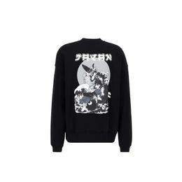 Sweater Alpha Industries "ALPHA Men - Sweatshirts Japan Wave Warrior Sweater" Gr. L, schwarz-weiß (black, white) Herren Sweatshirts