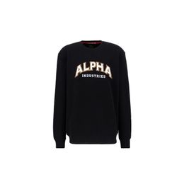 Sweater Alpha Industries "ALPHA Men - Sweatshirts College Sweater" Gr. L, schwarz (black) Herren Sweatshirts
