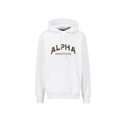 Hoodie Alpha Industries "ALPHA Men - Hoodies College Hoody" Gr. L, weiß (white) Herren Sweatshirts