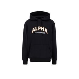Hoodie Alpha Industries "ALPHA Men - Hoodies College Hoody" Gr. S, schwarz (black) Herren Sweatshirts