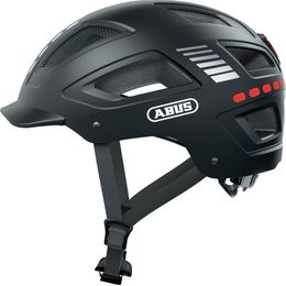 Fahrradhelm Abus "HYBAN 2.0 LED" Helme Gr. M Kopfumfang: 52 cm - 58 cm, schwarz (signal black) Fahrradhelme für Erwachsene
