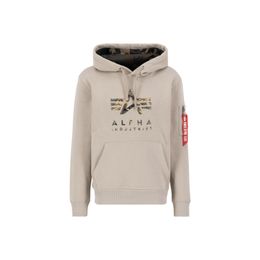 Hoodie Alpha Industries "ALPHA Men - Hoodies Camo TPU Hoody" Gr. 2XL, beige (vintage sand) Herren Sweatshirts