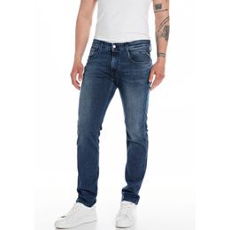 Slim-fit-Jeans Replay "ANBASS HYPERFLEX BIO" Gr. 32, Länge 30, blau (medium blue 620) Herren Jeans Slim Fit
