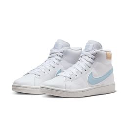Sneaker Nike Sportswear "COURT ROYALE 2 MID" Gr. 39, weiß (weiß, blau) Schuhe Schnürstiefeletten