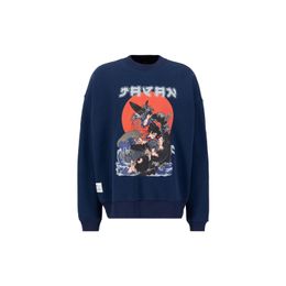 Sweater Alpha Industries "ALPHA Men - Sweatshirts Japan Warrior Sweater" Gr. M, blau (ultra navy) Herren Sweatshirts