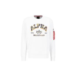 Sweater Alpha Industries "ALPHA Men - Sweatshirts College Camo Sweater" Gr. XL, weiß (white) Herren Sweatshirts