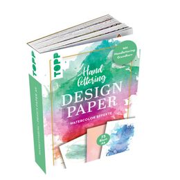 Handlettering Design Paper Block Watercolor-Effekte A6