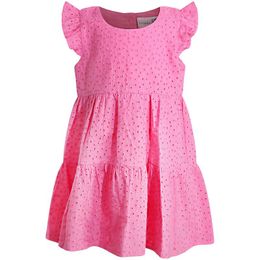 happy girls - Kurzarmkleid DOTS mit Lochspitze in light pink, Gr.104