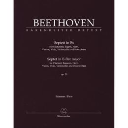 Bärenreiter Septett für Klarinette, Fagott, Horn, Violine, Viola, Violoncello und Kontrabass in Es op. 20 - Ludwig van Beethoven,