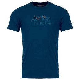 Ortovox - 150 Cool Vintage Badge T-Shirt - Merinoshirt Gr L blau