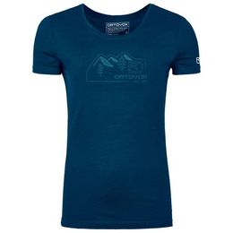 Ortovox - Women's 150 Cool Vintage Badge T-Shirt - Merinoshirt Gr S blau