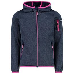 CMP - Girl's Jacket Fix Hood Knitted + Mesh - Fleecejacke Gr 116 blau