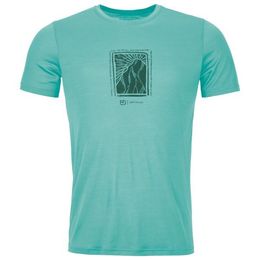 Ortovox - 120 Cool Tec Mountain Cut T-Shirt - Merinoshirt Gr L aquatic ice