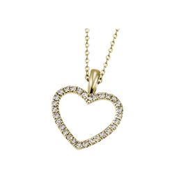 Firetti Kette mit Anhänger Schmuck Geschenk Gold 375 Gold 585 Halsschmuck Halskette Herz, mit Tsavorit, Rubin, Saphir oder Brillanten, goldfarben
