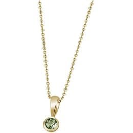 Firetti Kette mit Anhänger Schmuck Geschenk Gold 375 Gold 585 Halsschmuck Halskette Solitär, mit unterschiedlichen Edelsteinen, grün