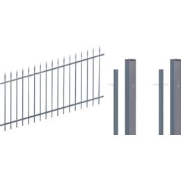 Alberts Metallzaun Chaussee verstellbar, Höhe: 100 cm, Gesamtlänge: 4 - 10 m, zum Einbetonieren, grau