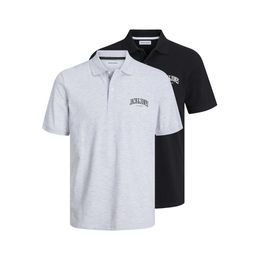 Jack & Jones JACK & JONES Poloshirt 'JJEJosh' Herren Gr&ouml;&szlig;e XS graumeliert / schwarz / wei&szlig;