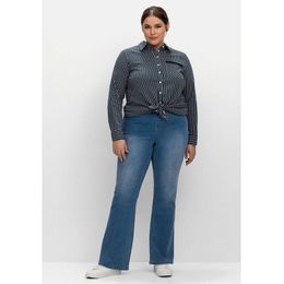 sheego Bootcut-Jeans Große Größen mit Gummibund und Kontrastnähten, blau
