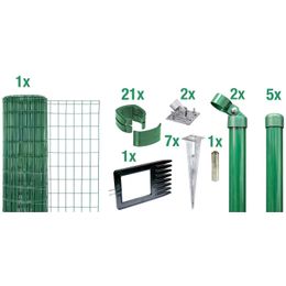 Alberts Schweißgitter Fix-Clip Pro®, (Set), Höhe: 80-150cm, Gesamtlänge: 10 und 25m, mit Bodenhülsen, grün