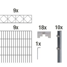 Alberts Doppelstabmattenzaun Bergen, (Set), anthrazit, Höhe: 100-160cm, Gesamtlänge: 10-20m, zum Einbetonieren, grau