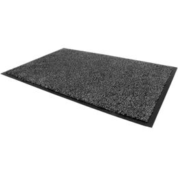 Fußmatte FLEXI, PRIMAflor-Ideen in Textil, rechteckig, Höhe: 9 mm, Schmutzfangmatte, In- und Outdoor geeignet, waschbar, grau|schwarz