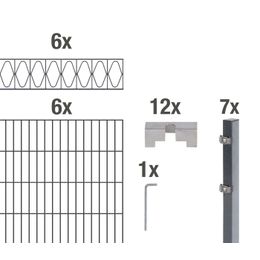 Alberts Doppelstabmattenzaun Eleganz, (Set), anthrazit, Höhe: 100-160cm, Gesamtlänge: 10-20m, zum Einbetonieren, grau