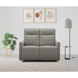 Dorel Home 2-Sitzer Lugo, Kinosofa mit Reclinerfunktion in Kunstleder und Webstoff, mit manueller Relaxfunktion in beiden Sitzen, grün
