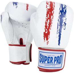 Super Pro Boxhandschuhe Warrior, blau|rot|weiß