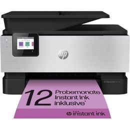 HP OfficeJet Pro 9019e Multifunktionsdrucker, (LAN (Ethernet), WLAN (Wi-Fi), 12 Monate gratis Drucken mit HP Instant Ink inklusive), schwarz|silberfarben