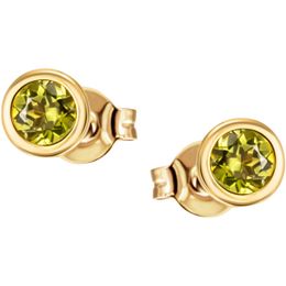 Firetti Paar Ohrstecker Schmuck Geschenk Gold 375 Gold 585 Ohrschmuck Ohrringe Solitär, mit unterschiedlichen Edelsteinen, grün