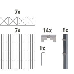 Alberts Doppelstabmattenzaun Nexus, (Set), anthrazit, Höhe: 100-160cm, Gesamtlänge: 10-20m, zum Einbetonieren, grau