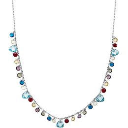 Firetti Kette mit Anhänger Schmuck Geschenk Silber 925 Halsschmuck Halskette Herz, mit Zirkonia (synth), blau|braun|bunt|rot|silberfarben|weiß