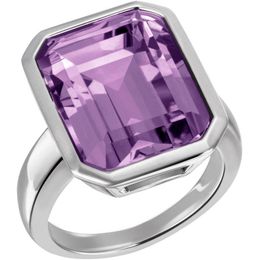 Firetti Fingerring Schmuck Geschenk Silber 925 Silberring Ring Quadrat, mit Amethyst oder Topas, lila|silberfarben