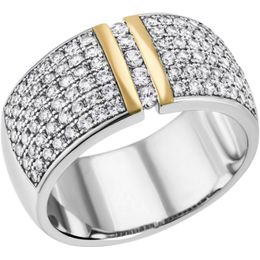 Firetti Fingerring Schmuck Geschenk Silber 925 Silberring Ring Bicolor, mit Zirkonia (synth), gelb|goldfarben|silberfarben|weiß