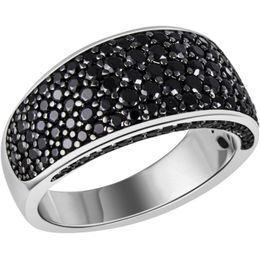 Firetti Fingerring Schmuck Geschenk Silber 925 Silberring Ring, mit Zirkonia (synth), schwarz|silberfarben