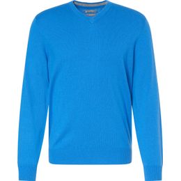 GALERIA Seide-Cashmere Pullover, V-Ausschnitt, für Herren, blau, L