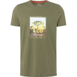 Timezone T-Shirt, Baumwolle, Fotoprint, für Herren, grün, XL