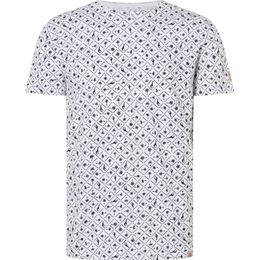 Timezone T-Shirt, Allover-Print, für Herren, weiß, XXL