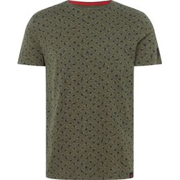 Timezone T-Shirt, Allover-Print, für Herren, grün, L