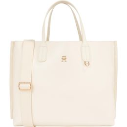 Tommy Hilfiger Shopper, Emblem, Lederimitat, für Damen, beige