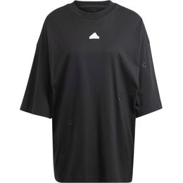 Adidas Sportswear Funktionsshirt, Baumwolle, Rückenprint, für Damen, schwarz, L